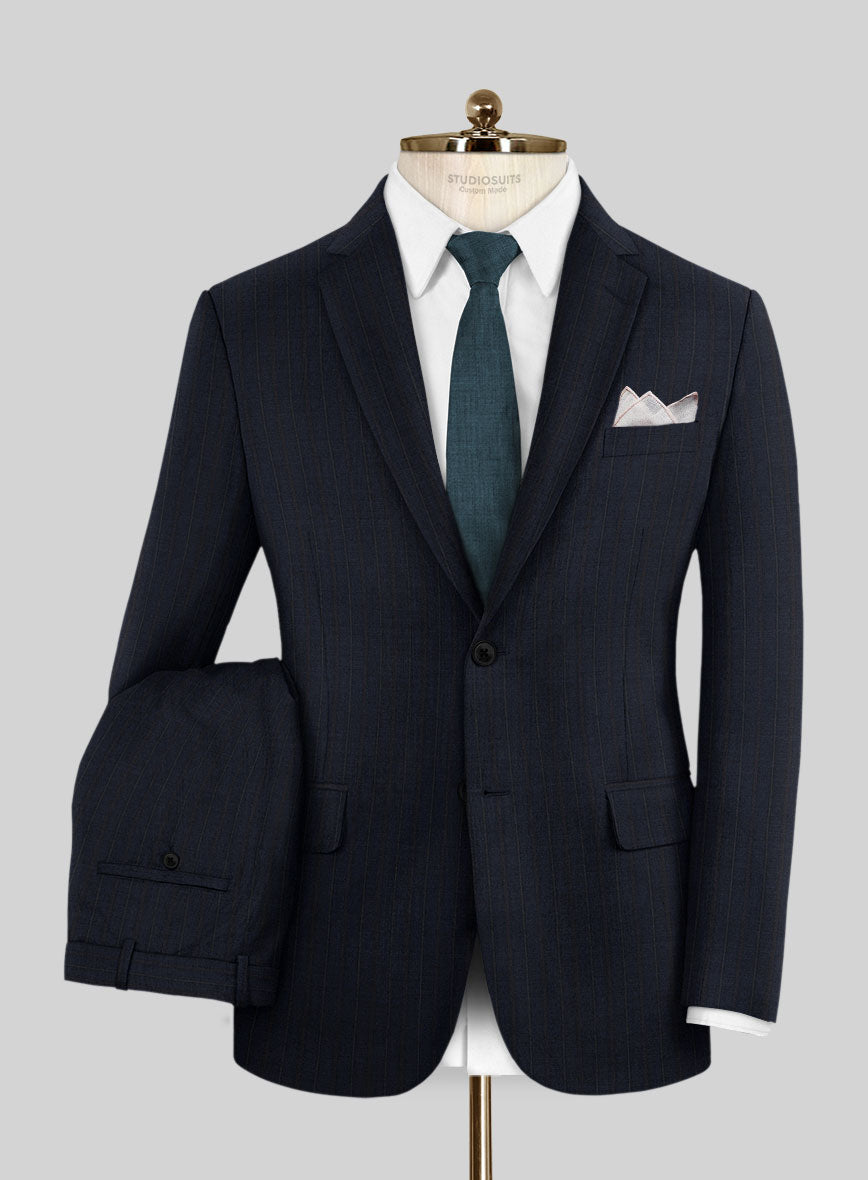 Scabal Cosmopolitan Stripe Tade Blue Wool Suit – StudioSuits