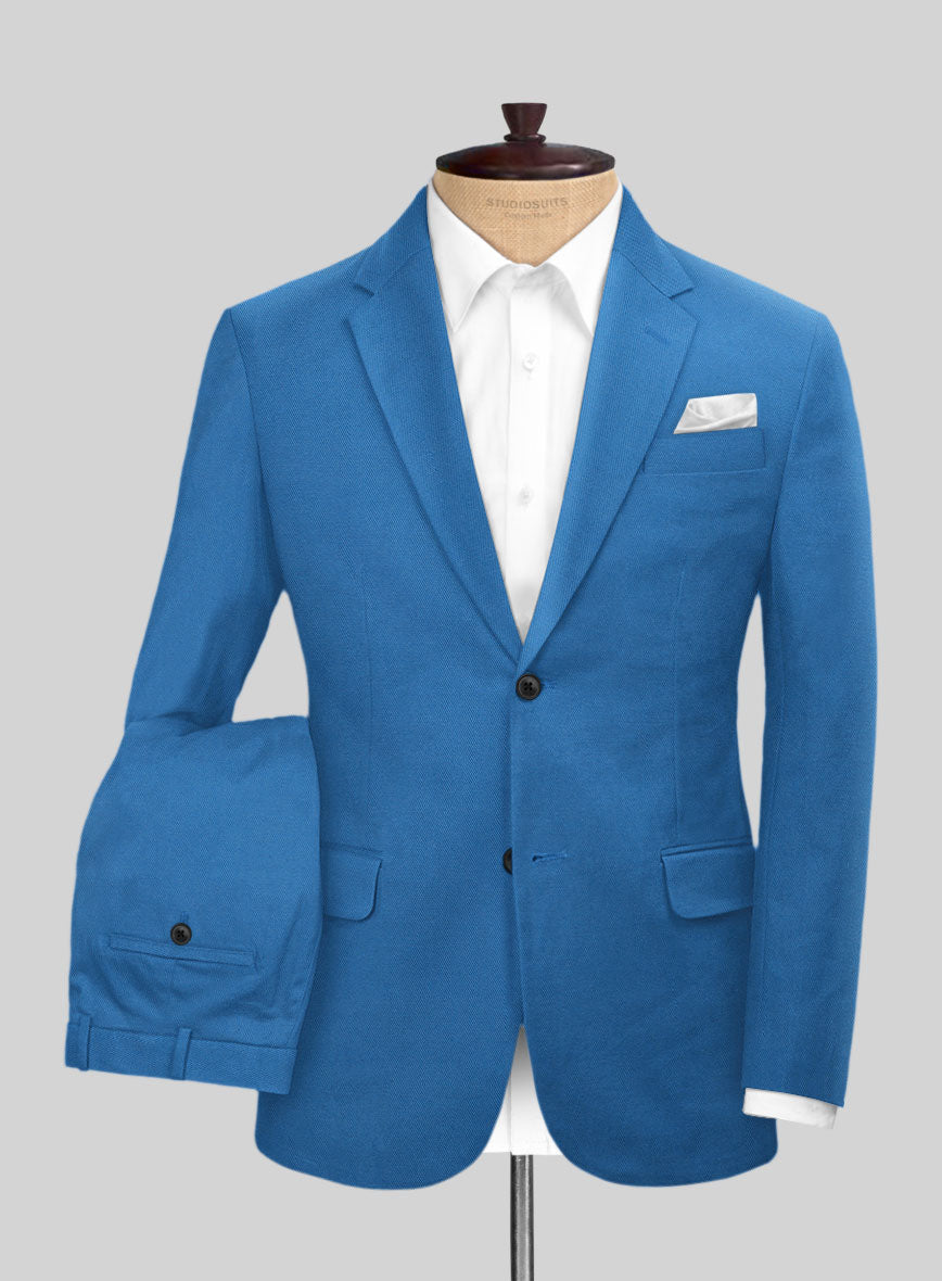 Scabal Crystal Blue Cotton Stretch Suit – StudioSuits