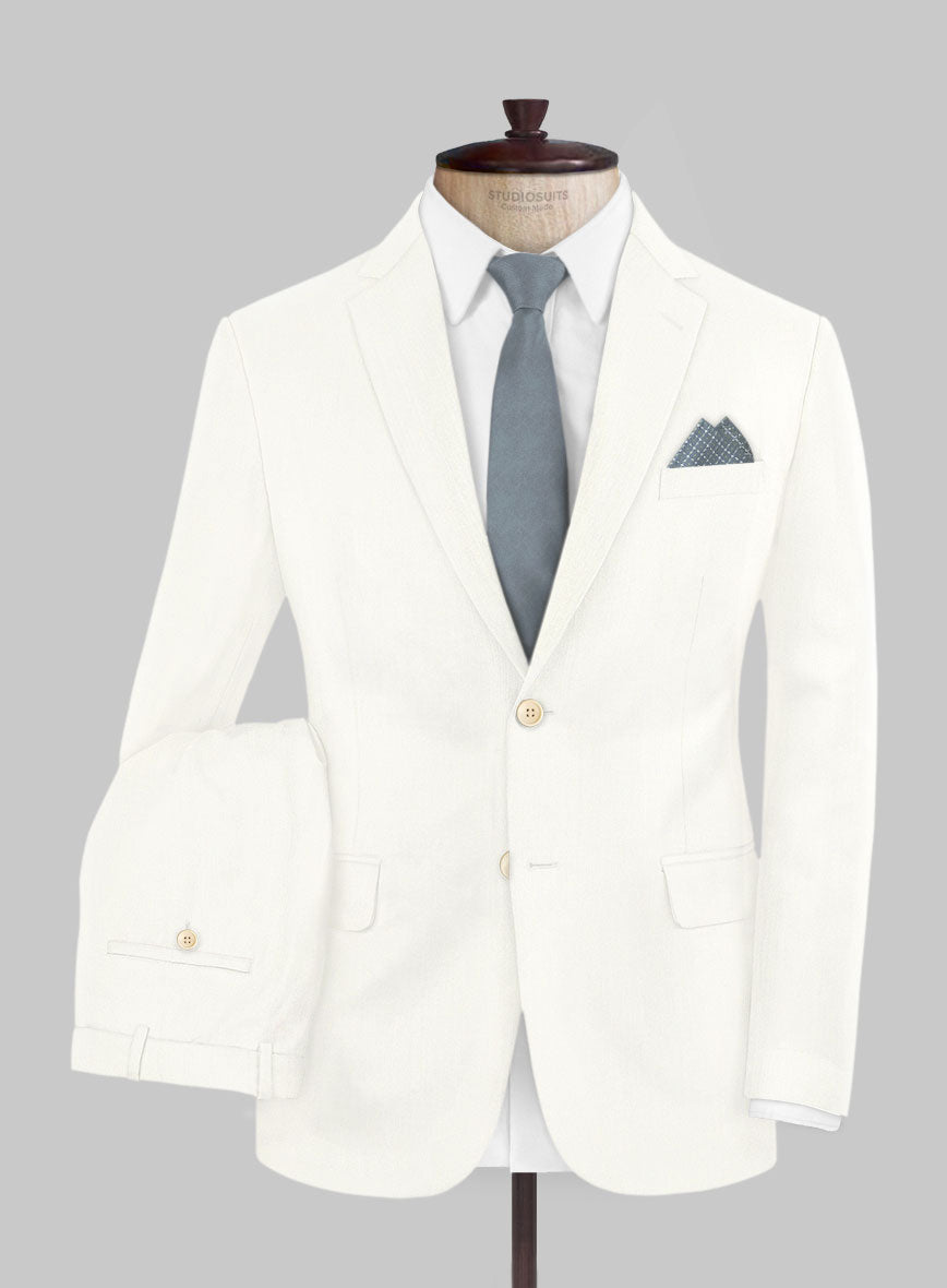 Scabal Ivory Wool Suit – StudioSuits