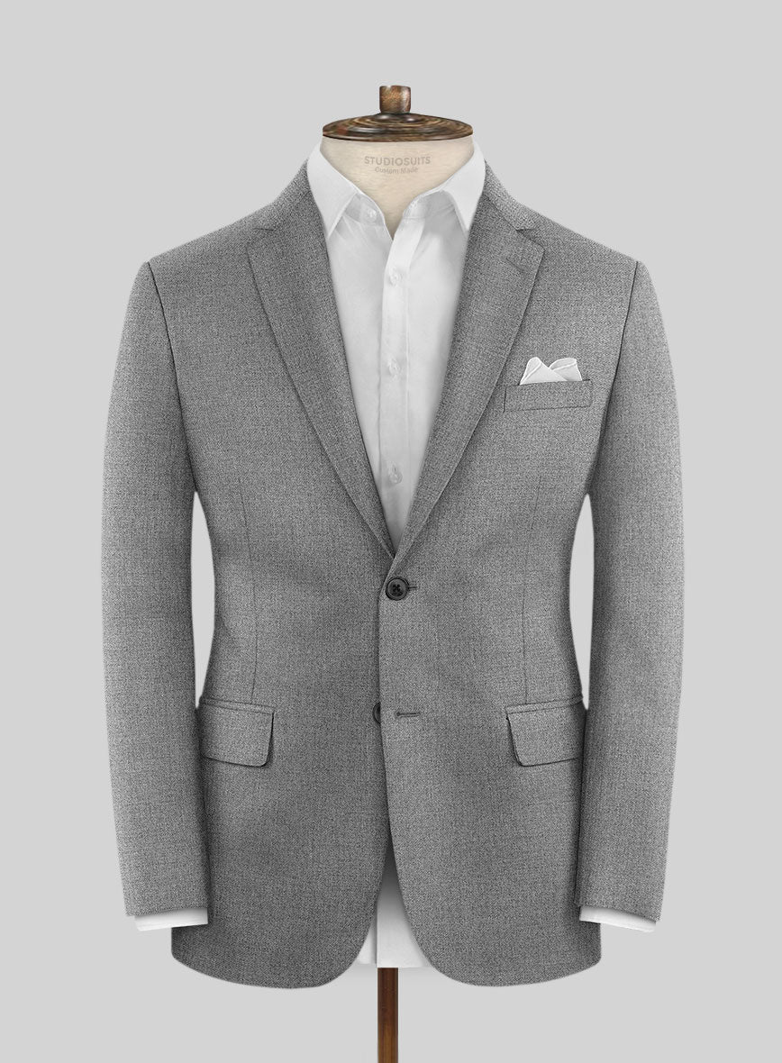 Scabal Lissar Light Gray Wool Jacket – StudioSuits