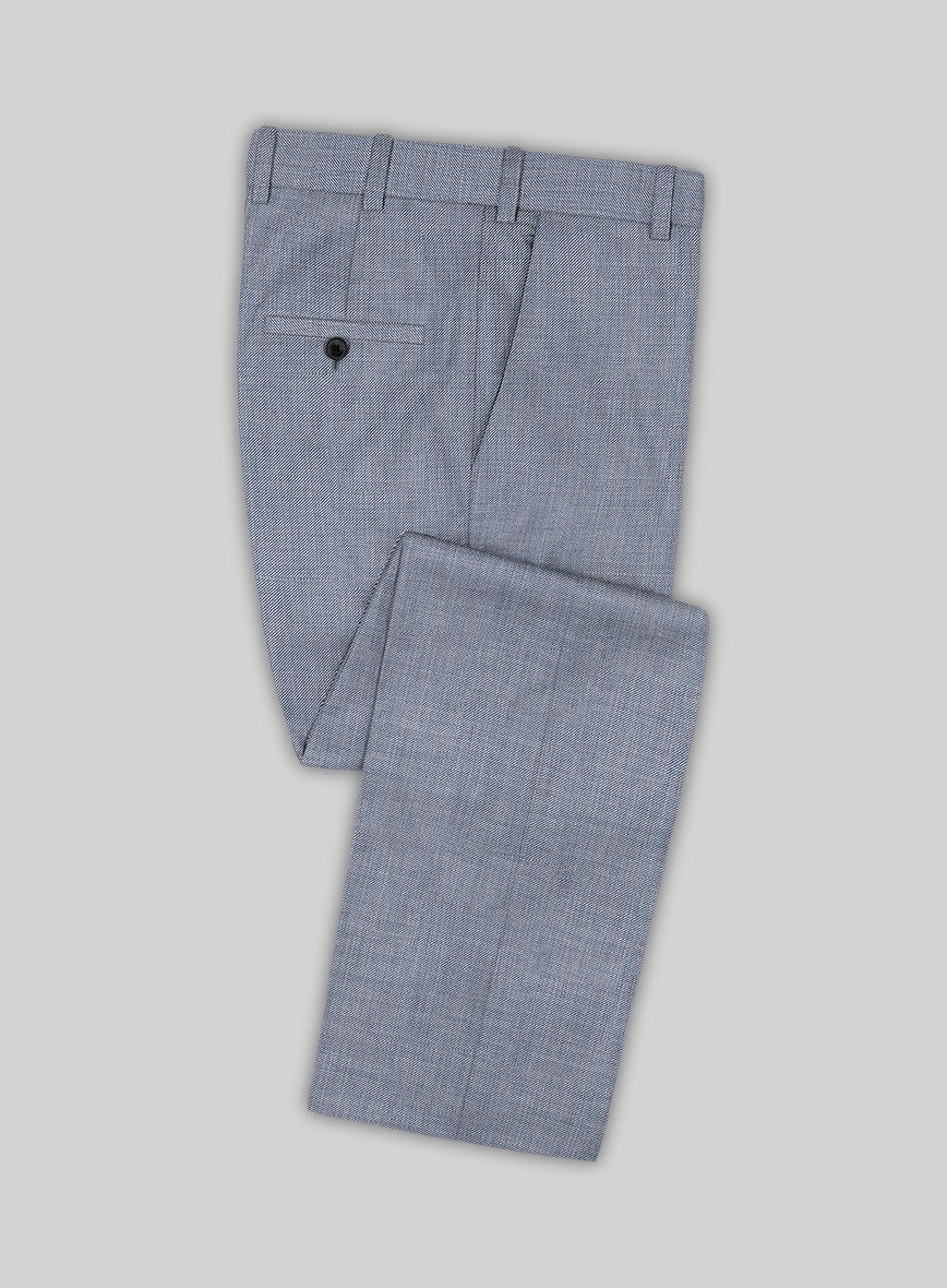 Scabal Londoner Twill Light Blue Wool Pants – StudioSuits
