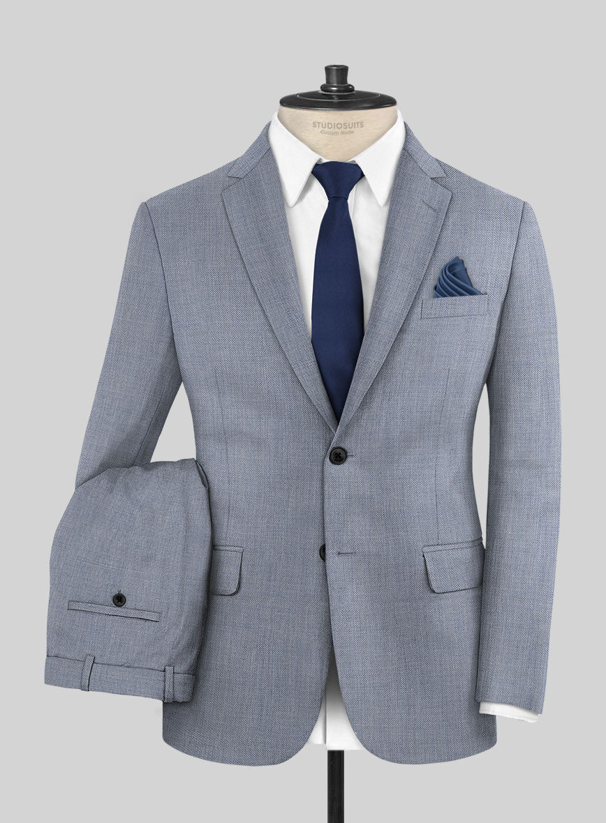 Scabal Londoner Twill Light Blue Wool Suit – StudioSuits