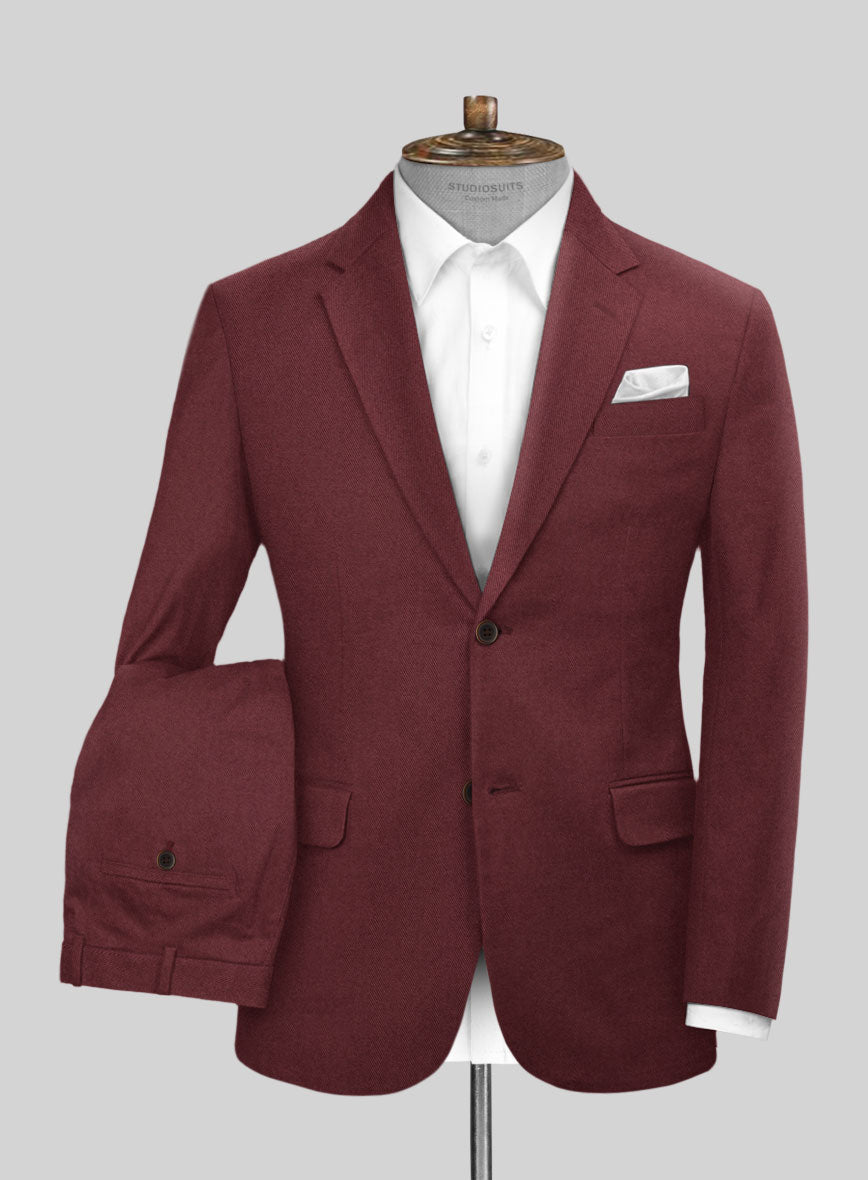 Scabal Maroon Cotton Stretch Suit – StudioSuits