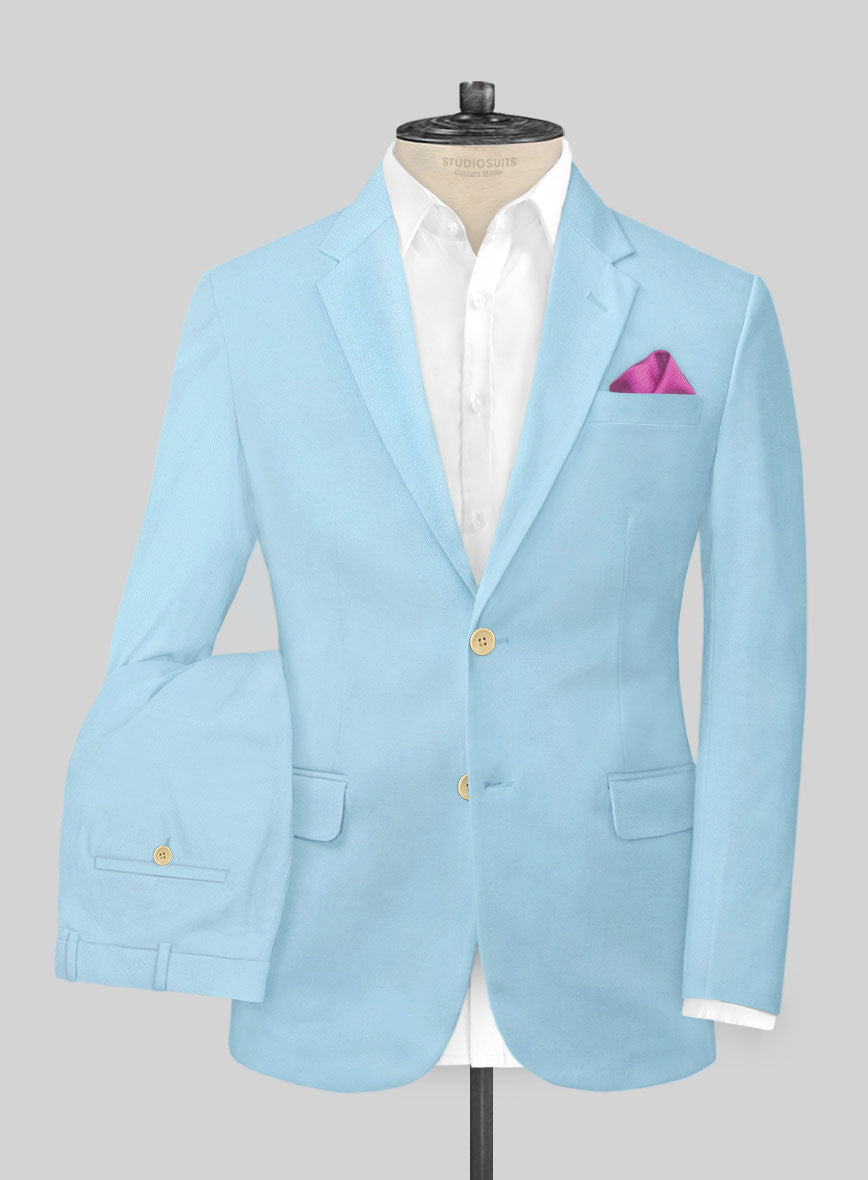 Scabal Pastel Blue Cotton Stretch Suit – StudioSuits