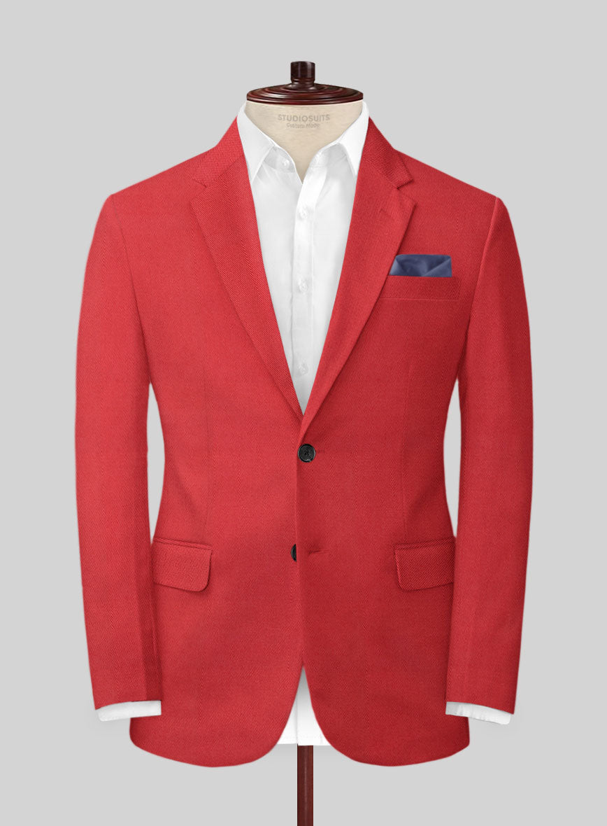 Scabal Red Cotton Stretch Jacket – StudioSuits