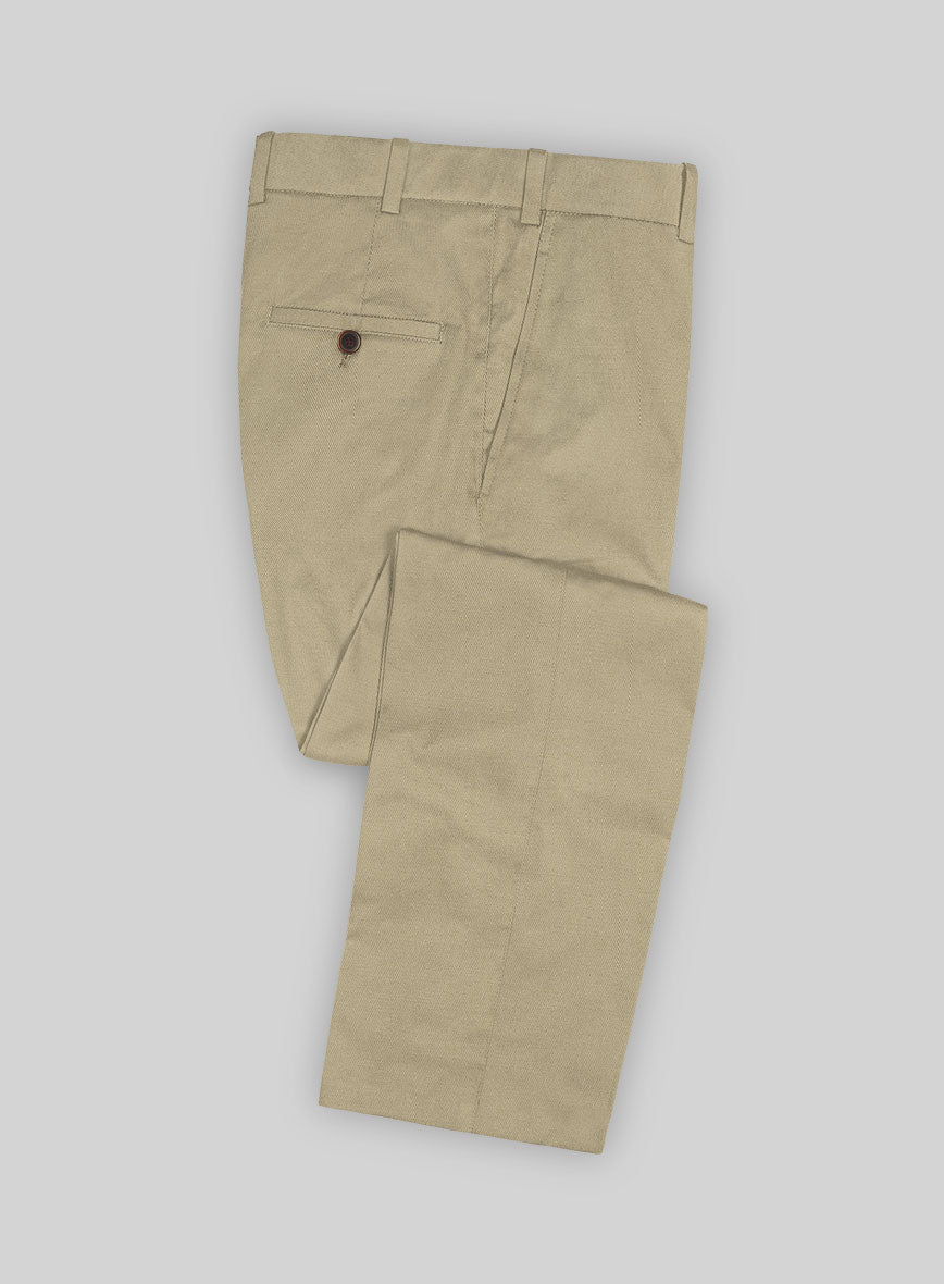Scabal Sand Beige Cotton Stretch Pants – StudioSuits