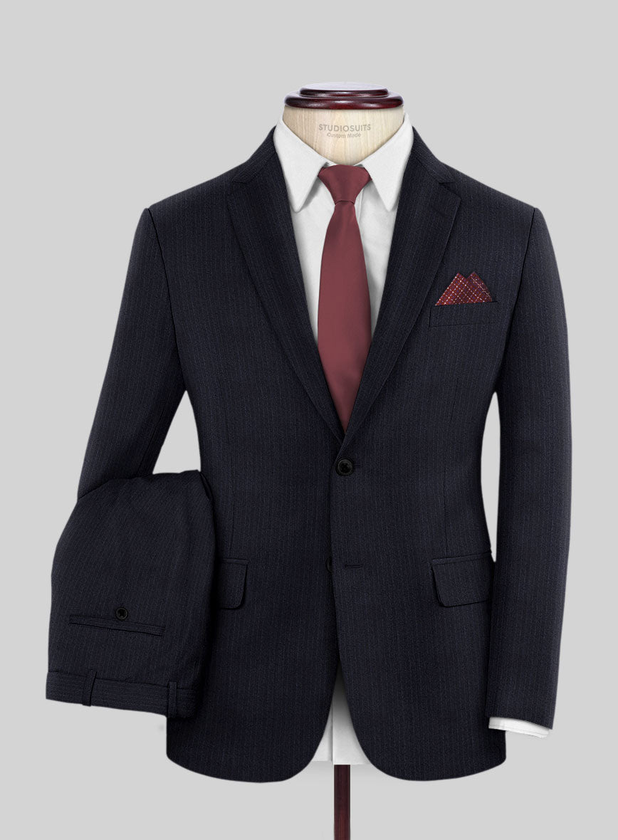 Scabal Sapphire Pinstripe Navy Wool Suit – StudioSuits