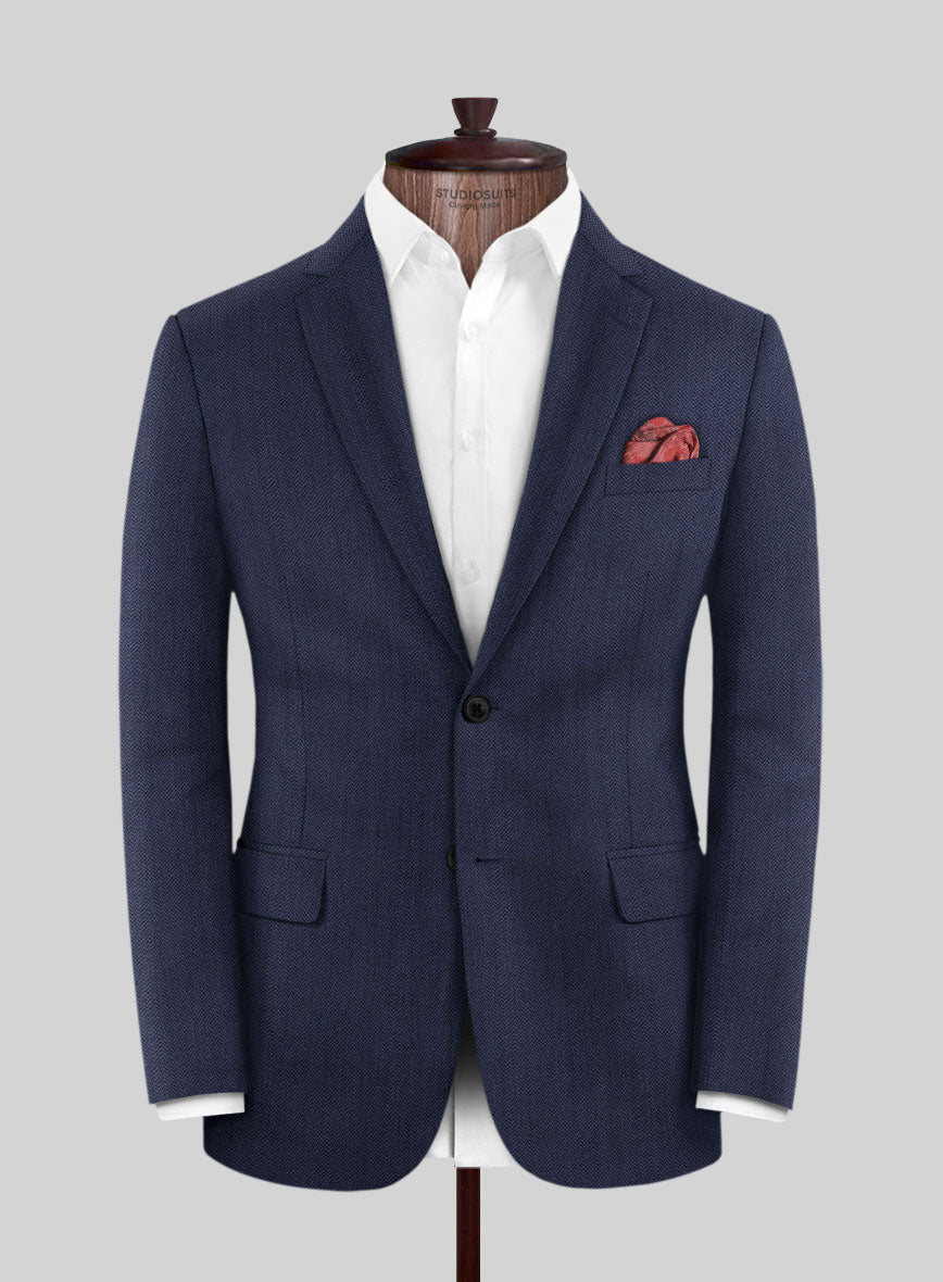 Scabal Tornado Naquez Blue Wool Jacket – StudioSuits
