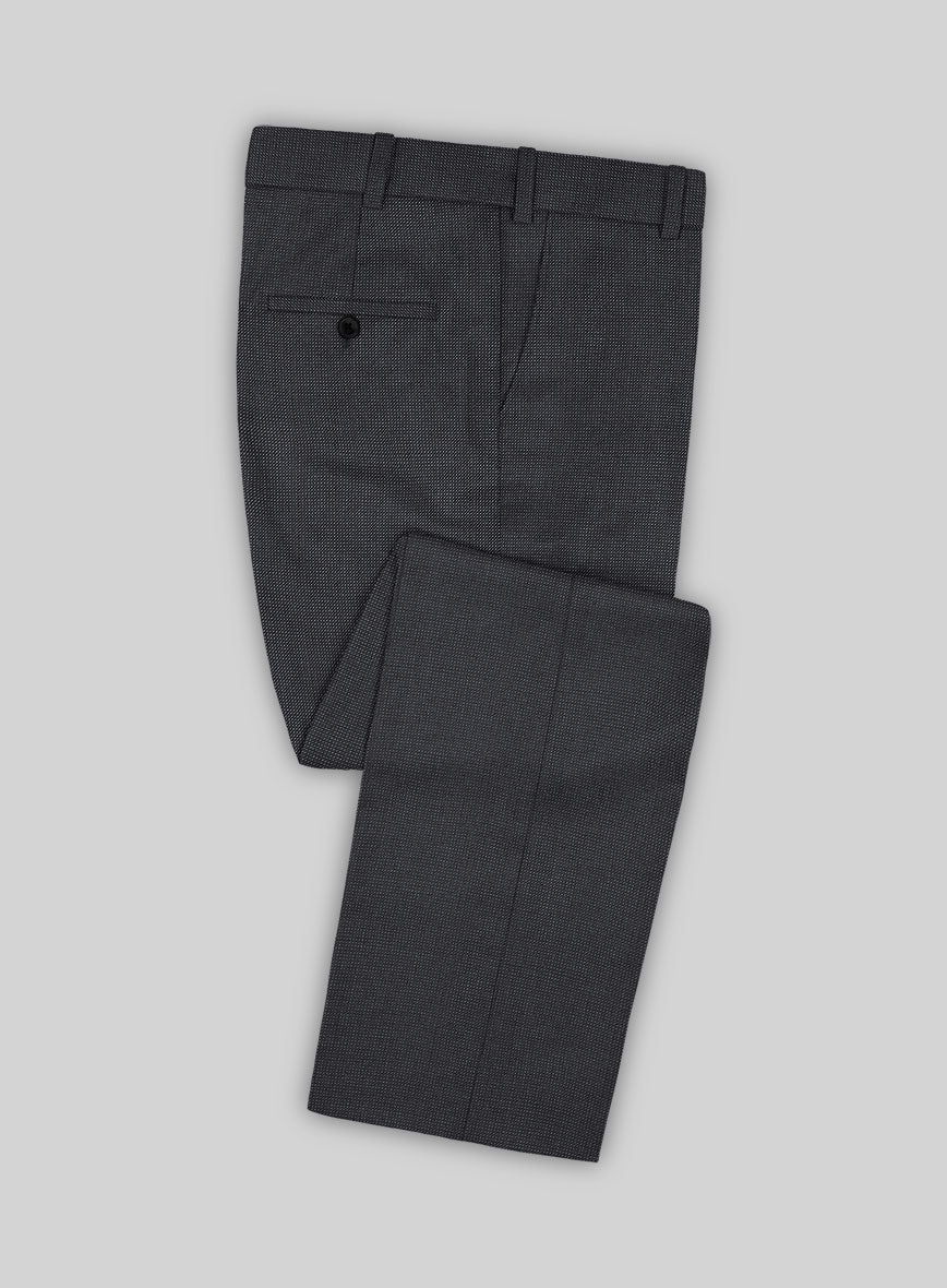 Scabal Tornado Pin Check Dark Blue Wool Pants – StudioSuits
