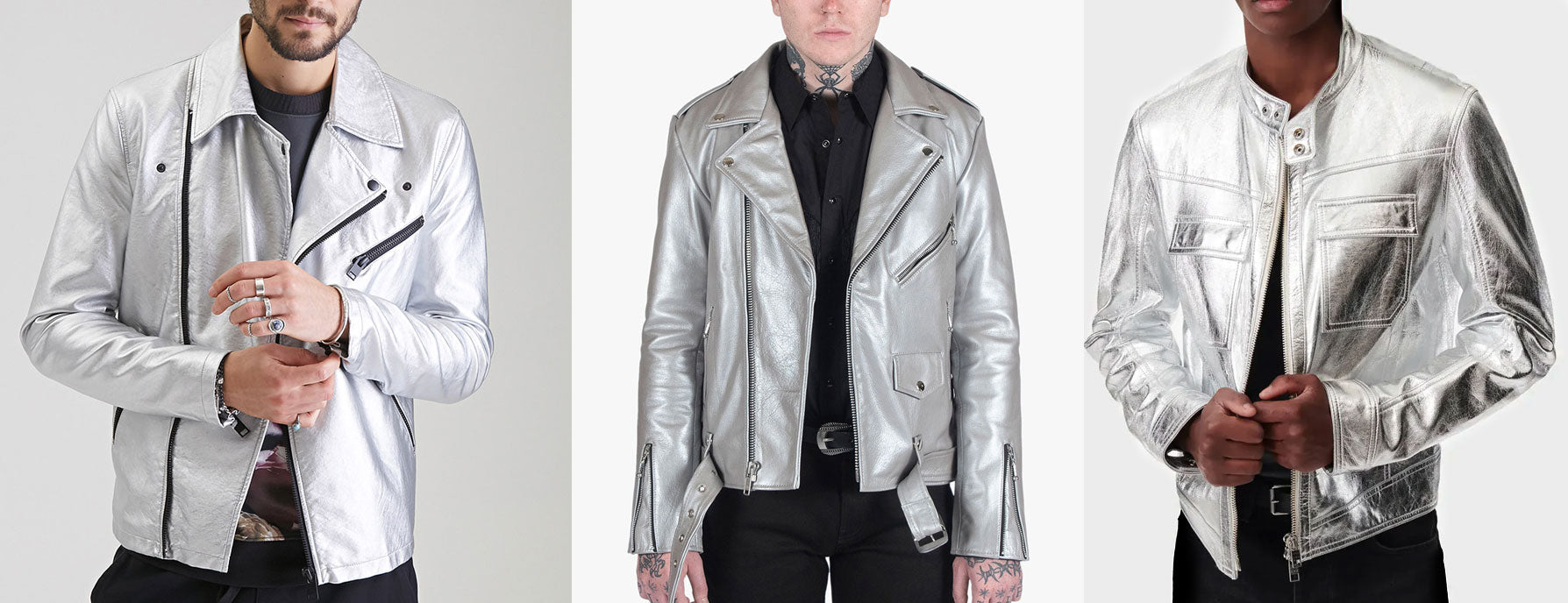 Silver Leather Jackets – StudioSuits