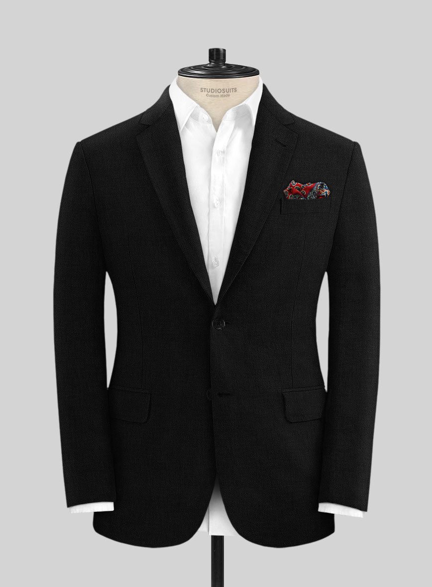 Solbiati Art Du Lin Black Linen Jacket – StudioSuits