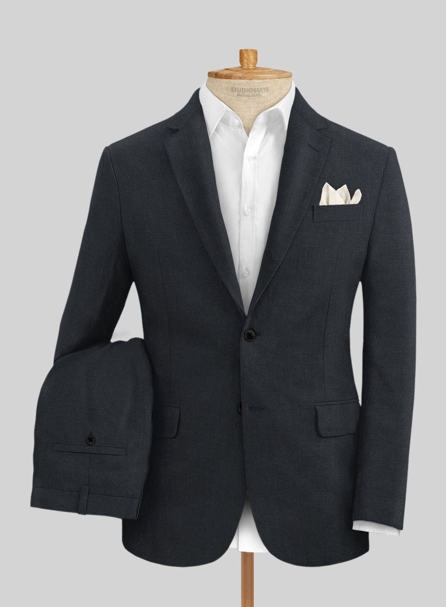 Solbiati Art Du Lin Deep Blue Linen Suit – StudioSuits