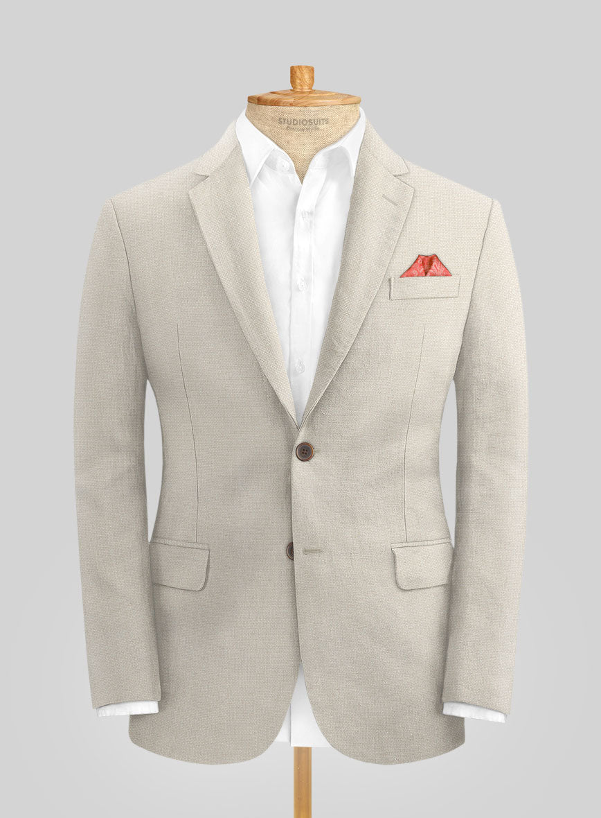 Solbiati Art Du Lin Light Beige Linen Jacket – StudioSuits
