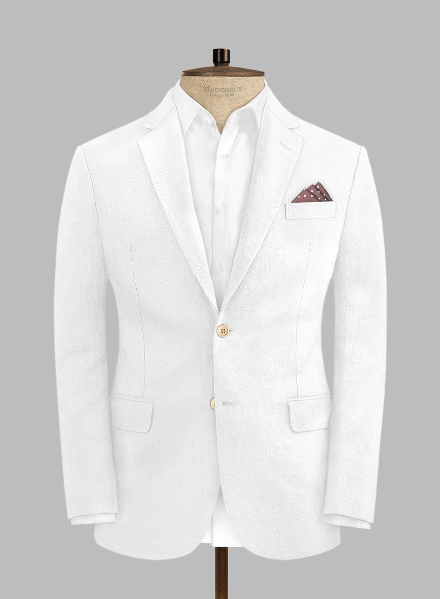 Solbiati Art Du Lin White Linen Jacket – StudioSuits