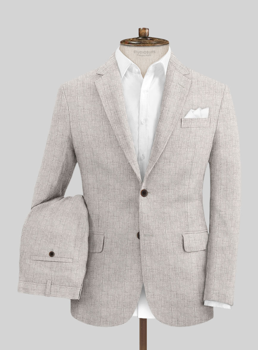 Solbiati Light Beige Check Linen Suit – StudioSuits