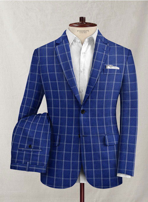Solbiati Cobalt Blue Checks Seersucker Suit – StudioSuits