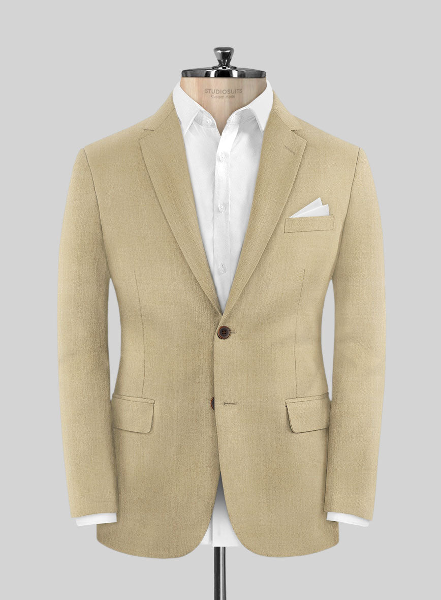 Stretch Beige Wool Jacket – StudioSuits