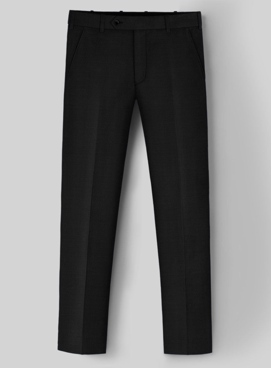Super Black Satin Wool Pants – StudioSuits