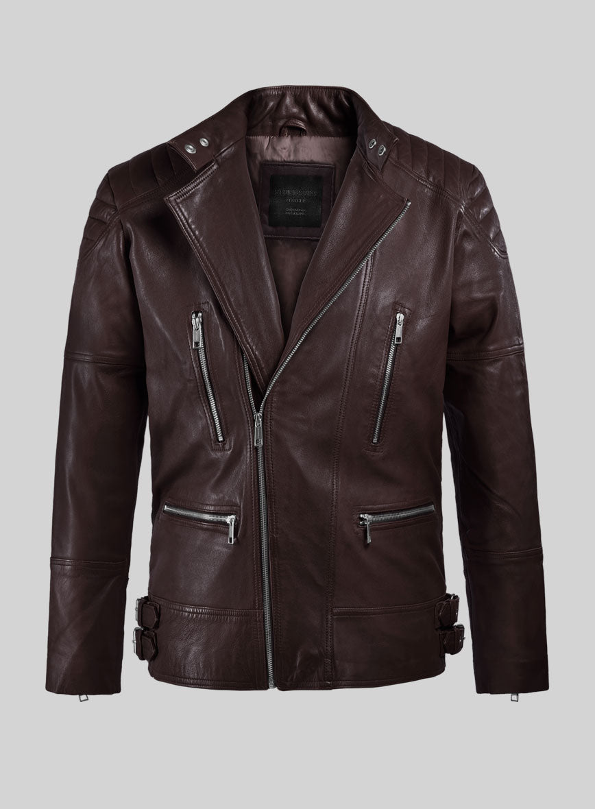 Thunderbolt Burgundy Moto Leather Jacket – StudioSuits