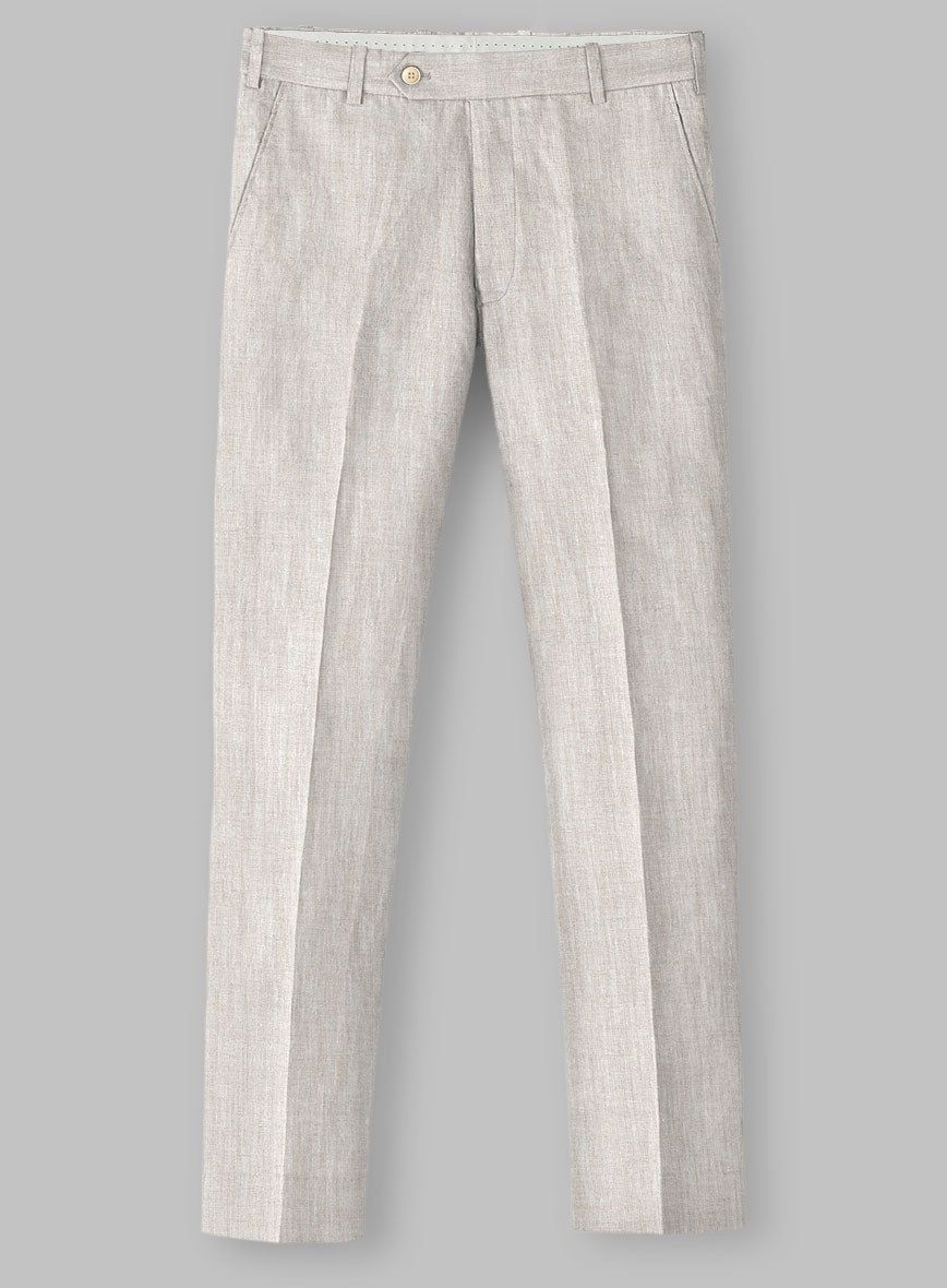 Tropical Beige Pure Linen Pants – StudioSuits
