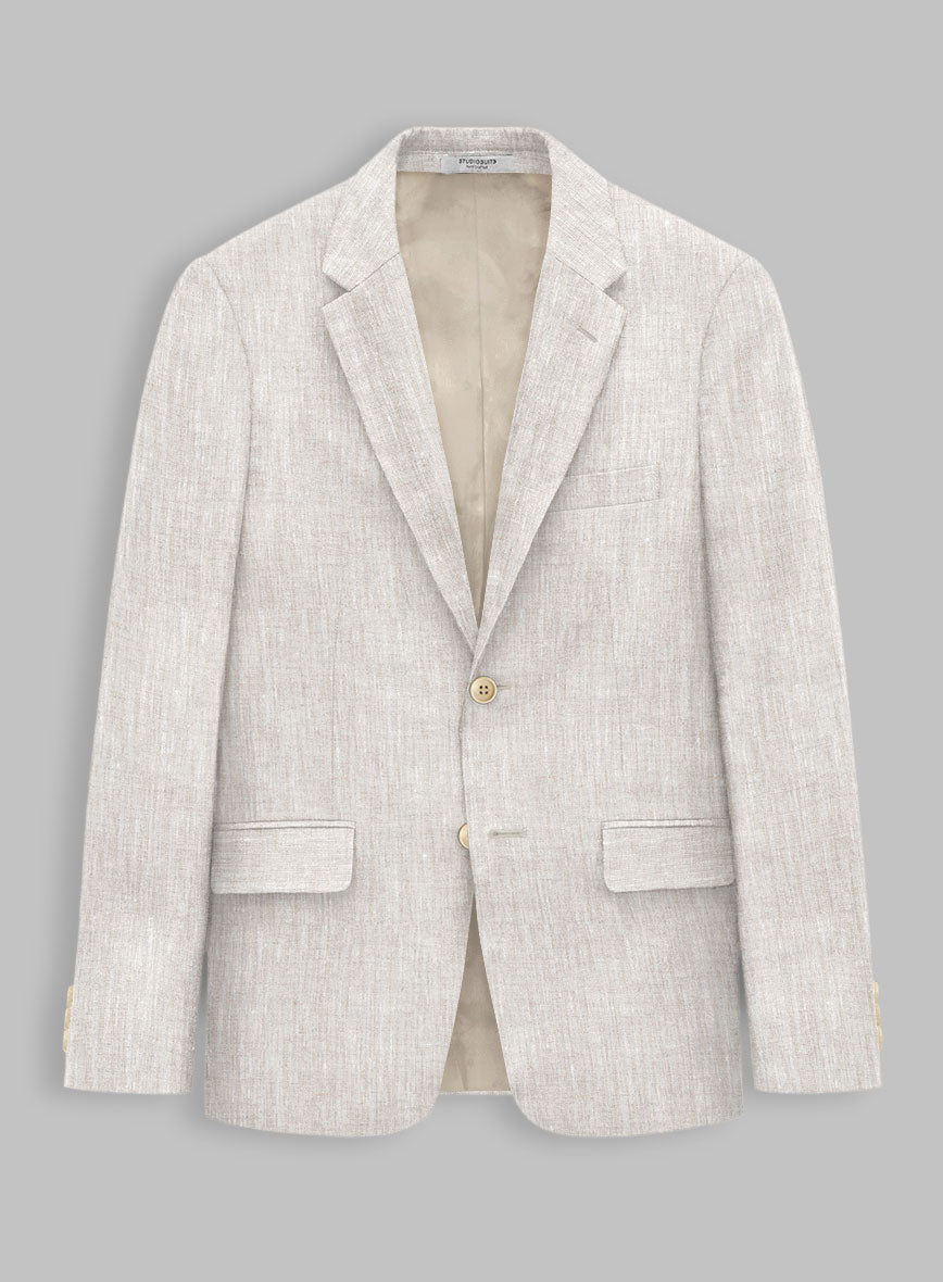 Tropical Beige Pure Linen Jacket – StudioSuits