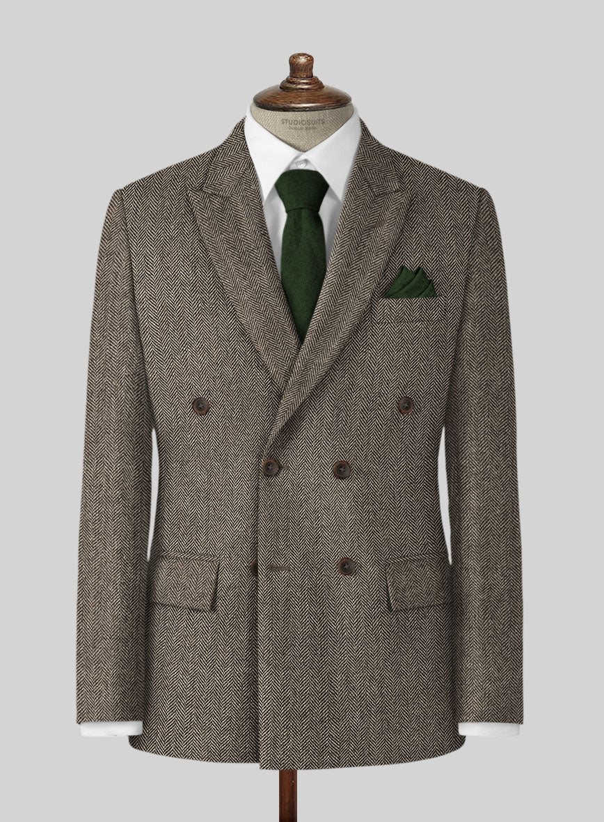 Vintage Dark Brown Herringbone Tweed Suit – StudioSuits
