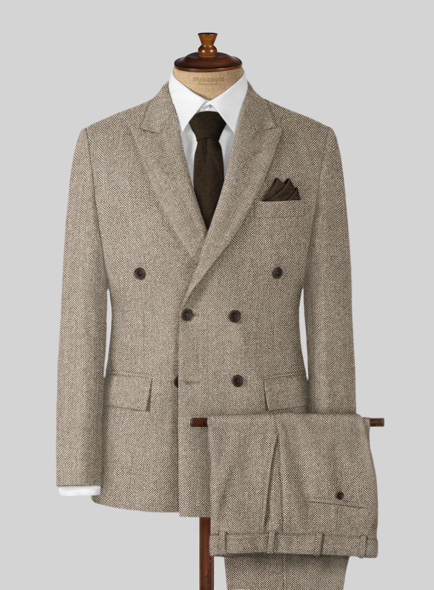 Vintage Herringbone Brown Tweed Suit – StudioSuits
