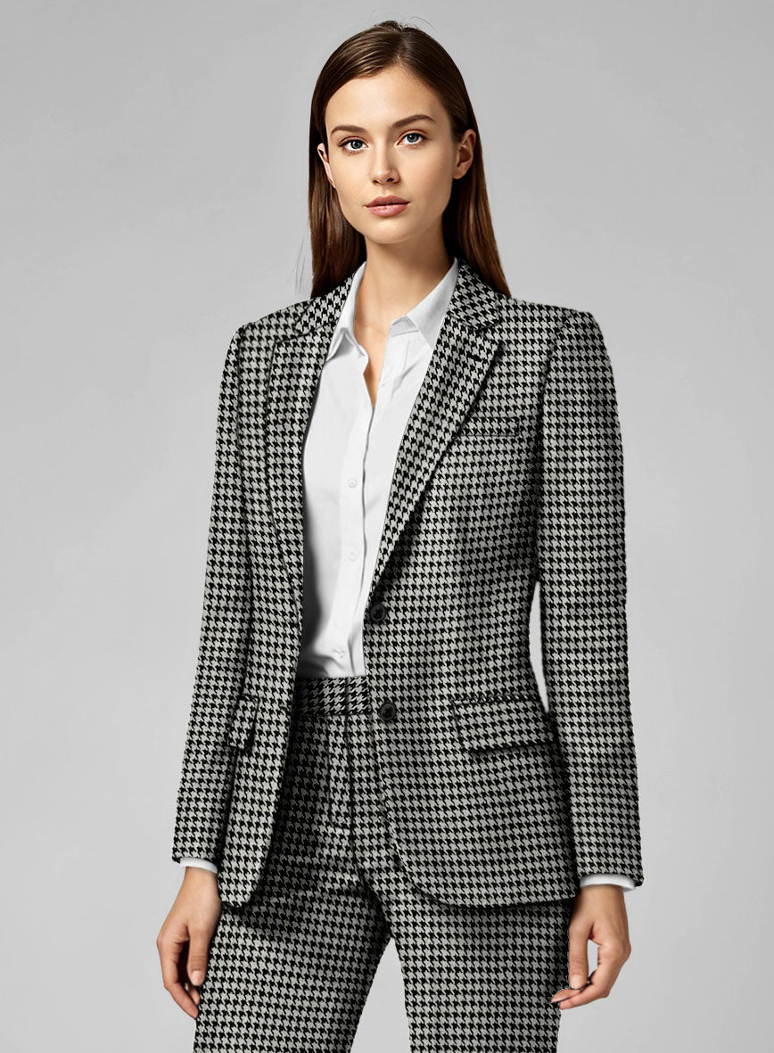 Women's Big Houndstooth BW Tweed Suit – StudioSuits