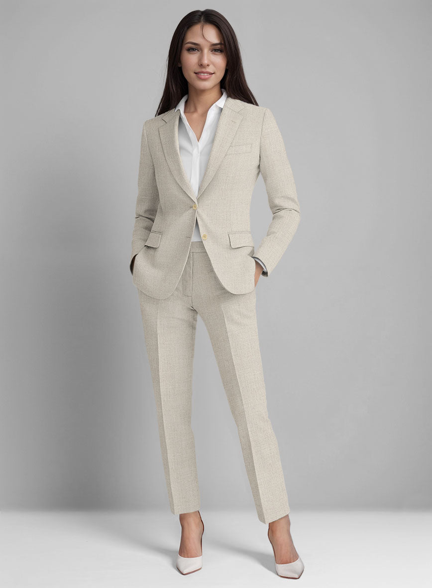 Women's Barn Beige Linen Suit – StudioSuits