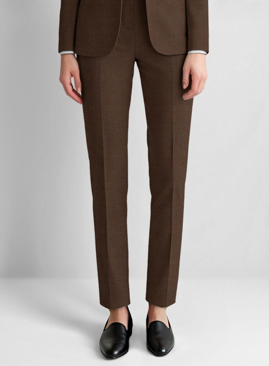Women's Worsted Brown Wool Pants – StudioSuits