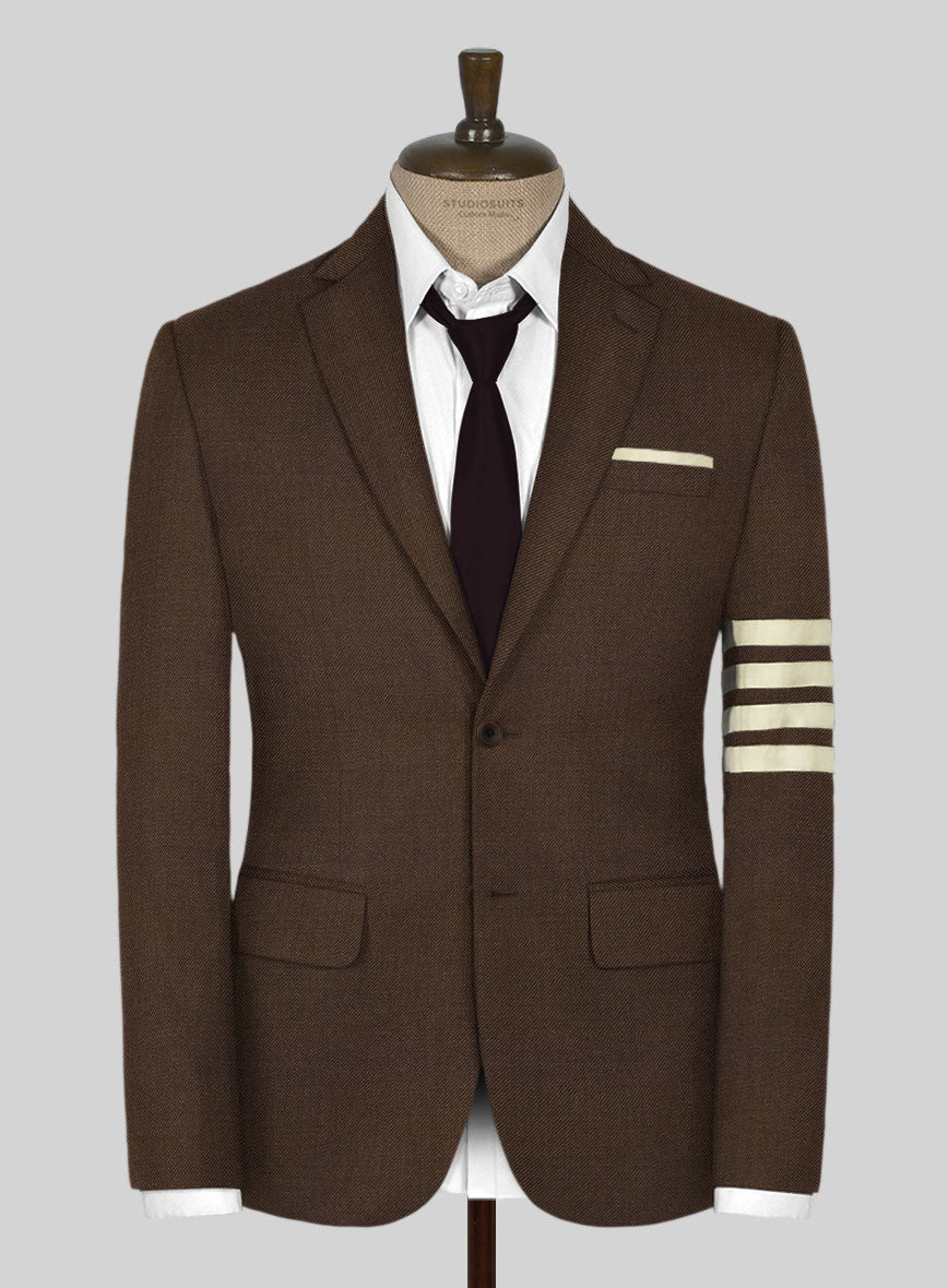 Worsted Brown Wool Ivory Bar Jacket – StudioSuits