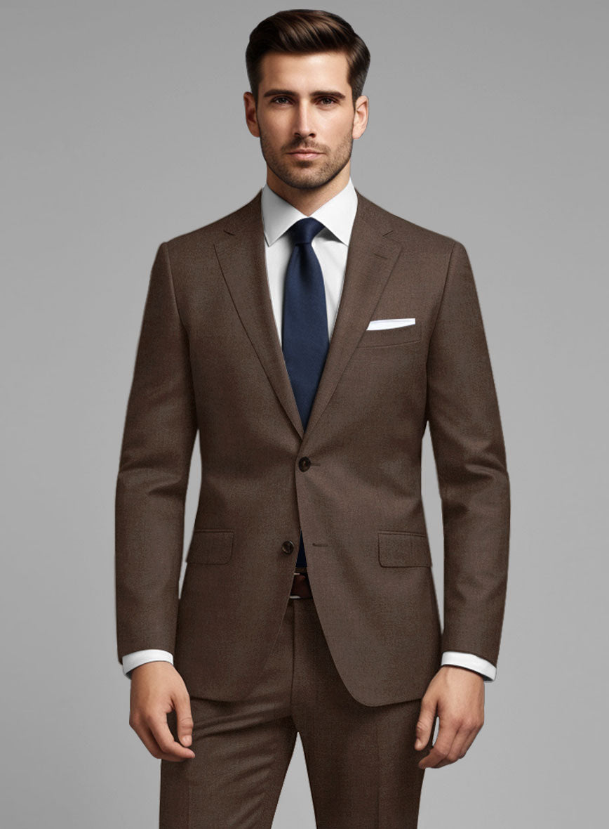 Worsted Brown Wool Jacket – StudioSuits