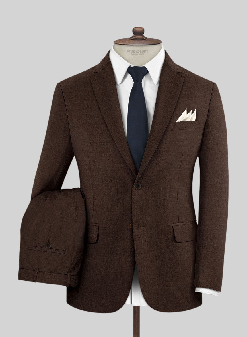 Worsted Brown Wool Suit – StudioSuits