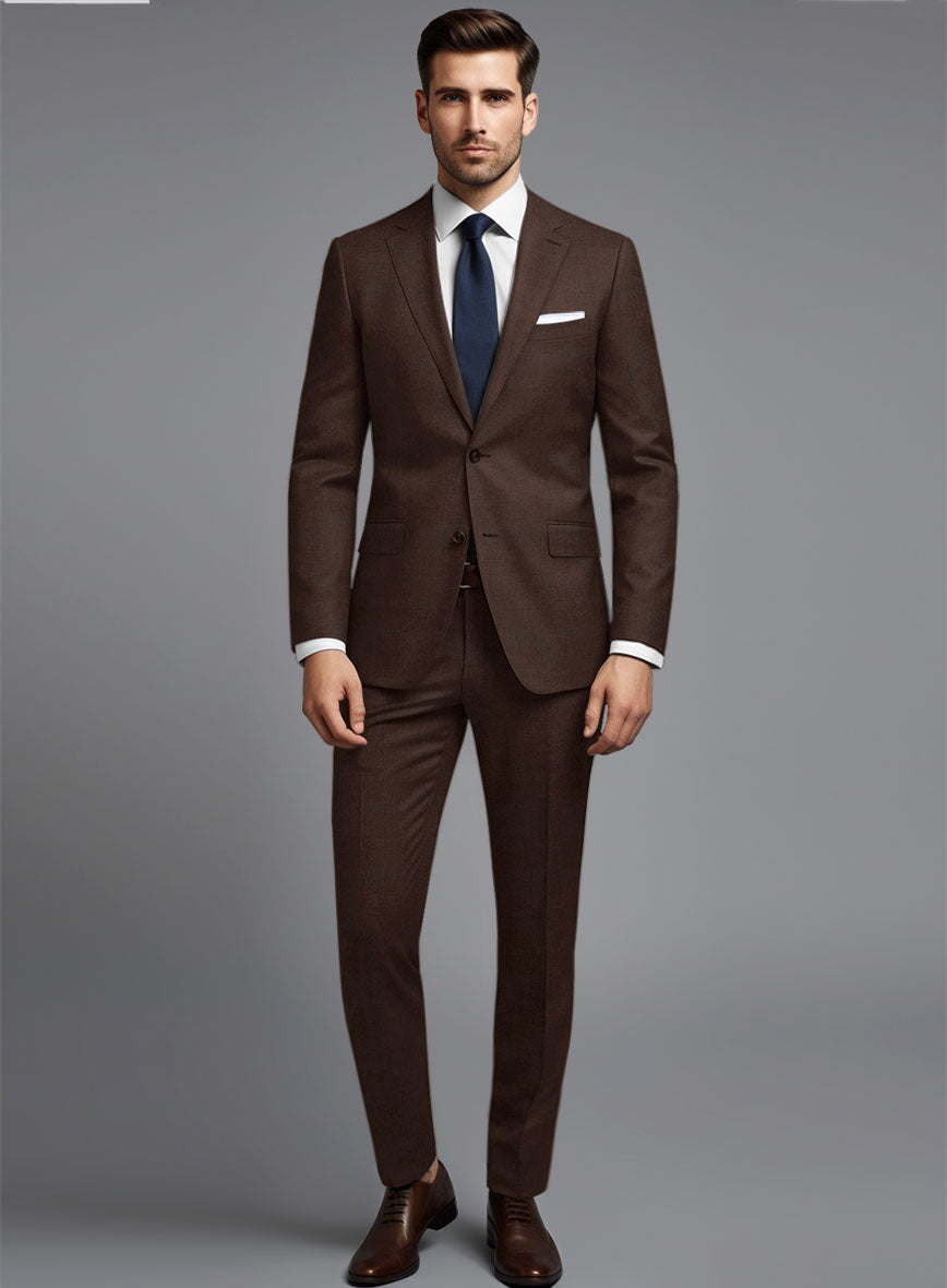 Worsted Brown Wool Suit – StudioSuits