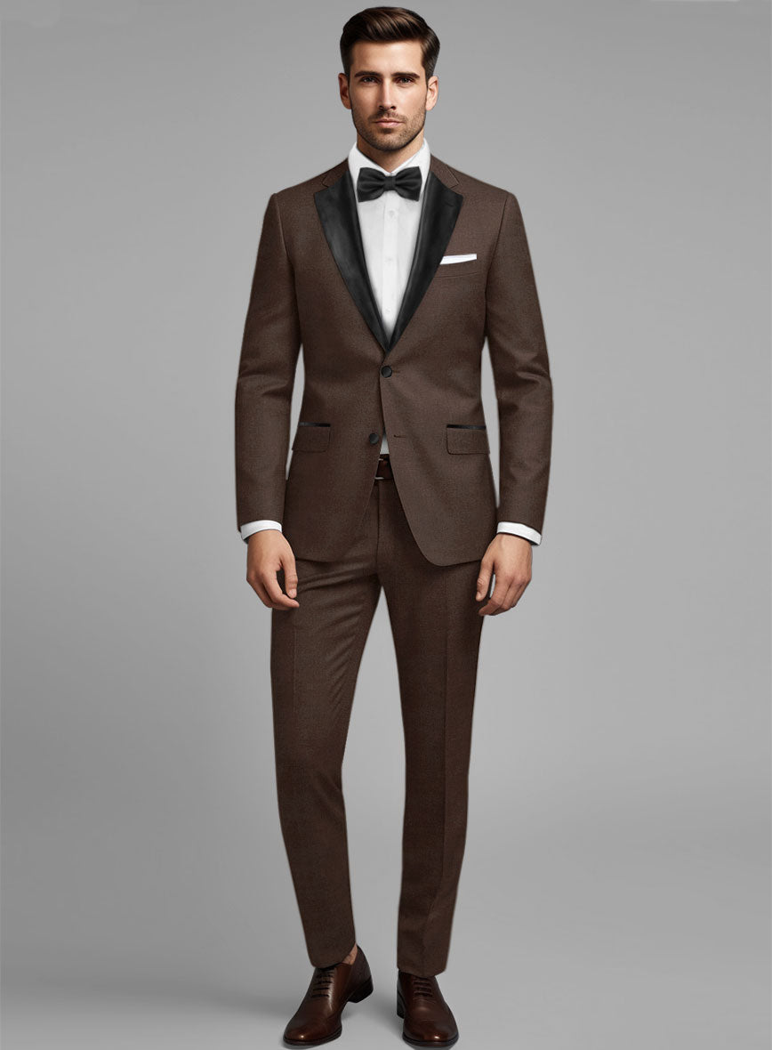 Worsted Brown Wool Tuxedo Suit – StudioSuits