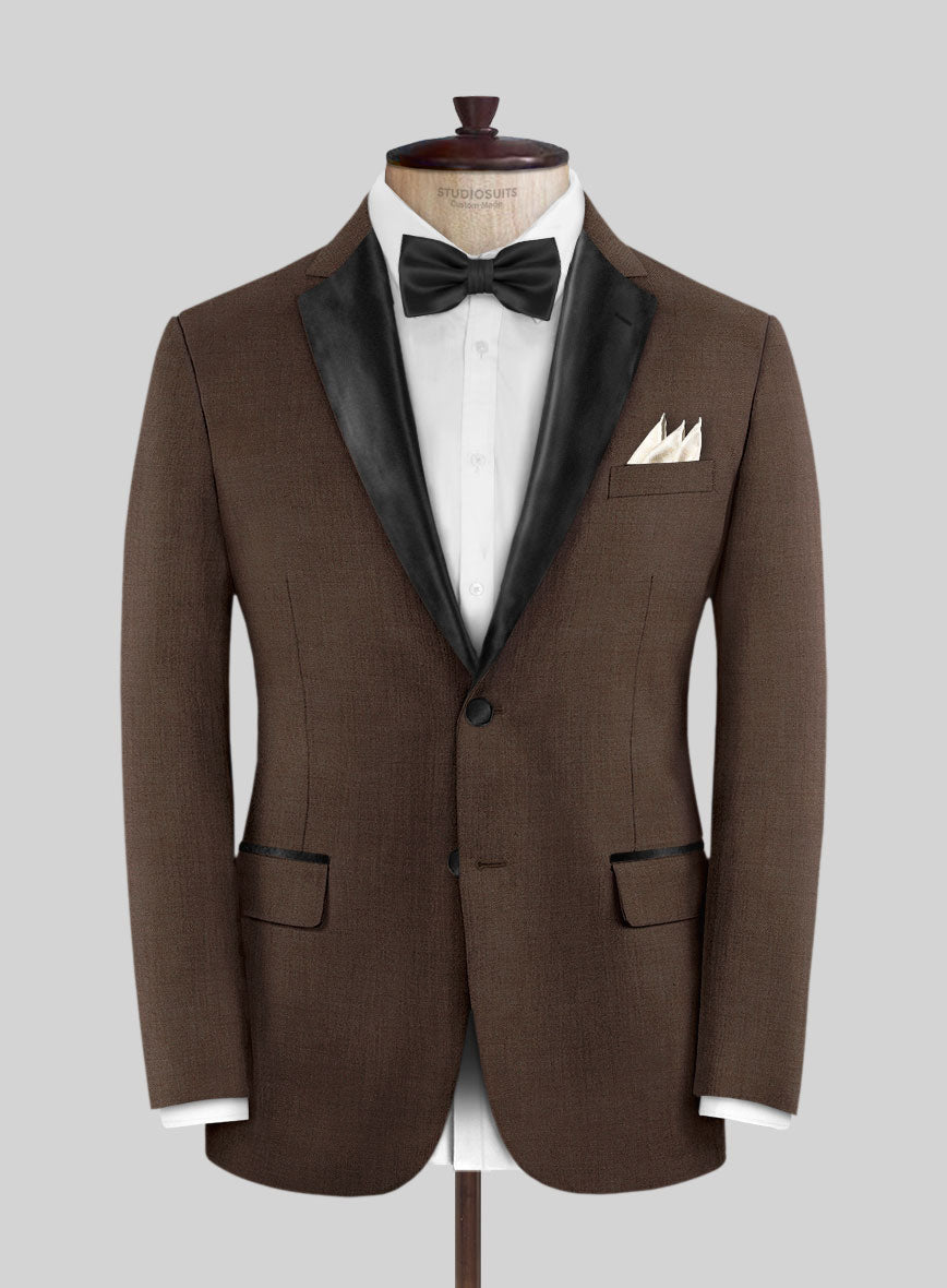 Worsted Brown Wool Tuxedo Jacket – StudioSuits