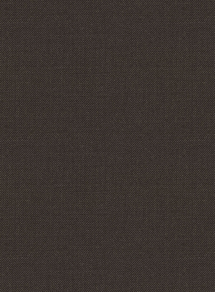 Worsted Dark Brown Wool Suit – StudioSuits