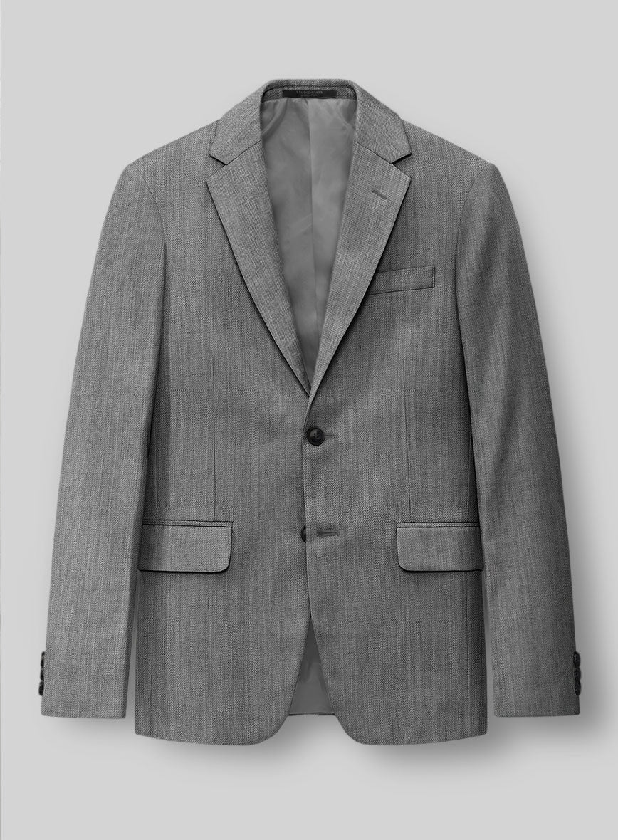 Worsted Mid Charcoal Wool Jacket – StudioSuits