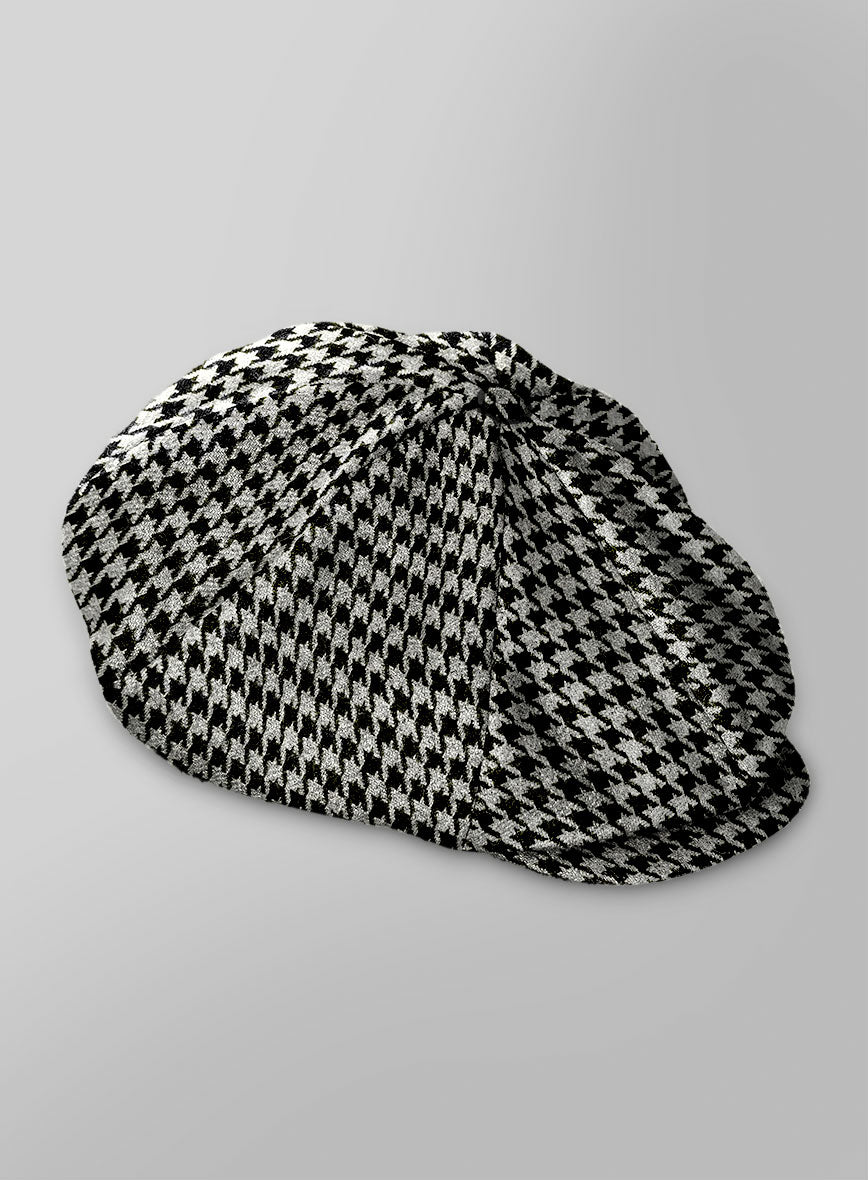 Big Houndstooth BW Tweed Newsboy Cap – StudioSuits