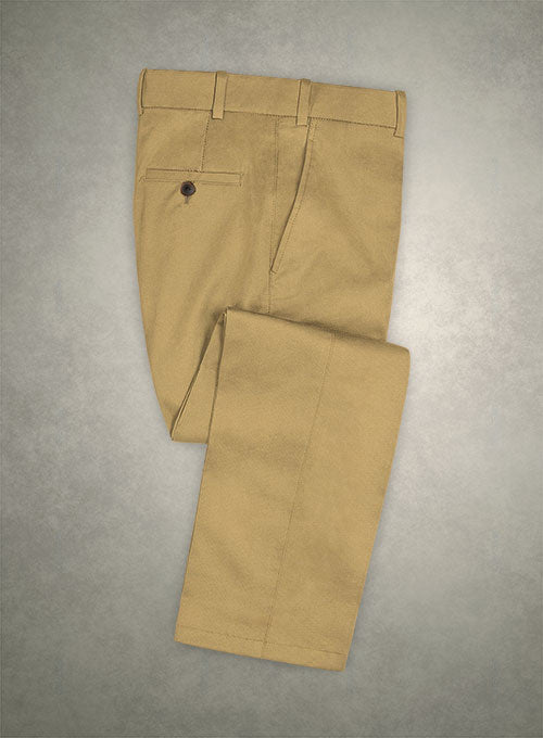 Caccioppoli Cotton Gabardine Topaz Khaki Pants – StudioSuits