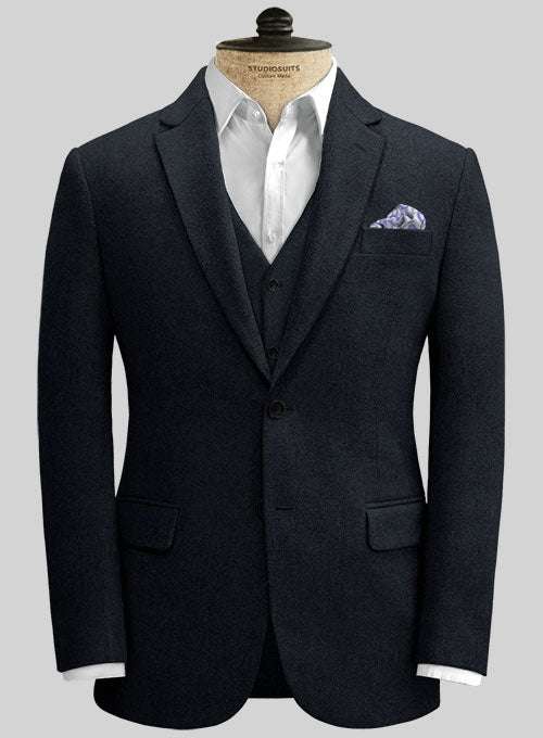 Deep Blue Heavy Tweed Jacket – StudioSuits
