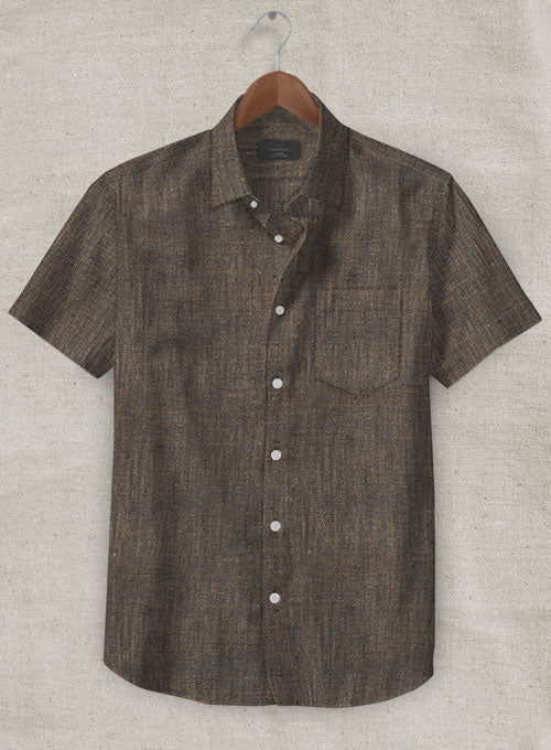 European Dark Brown Linen Shirt – StudioSuits