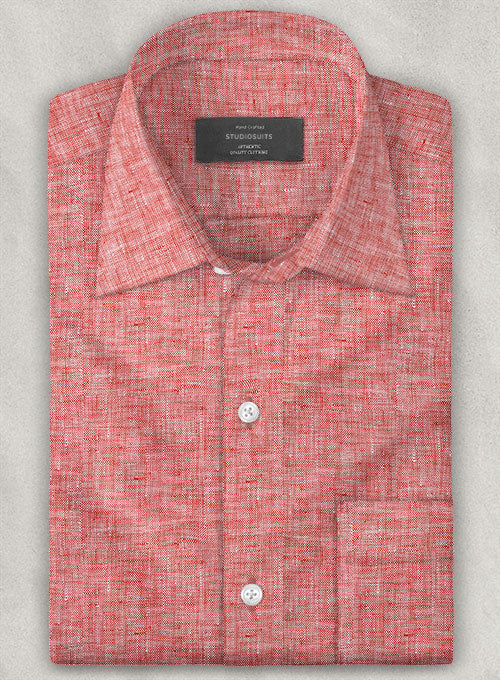 European Red Linen Shirt – StudioSuits