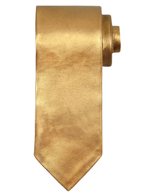 Golden Leather Tie – StudioSuits