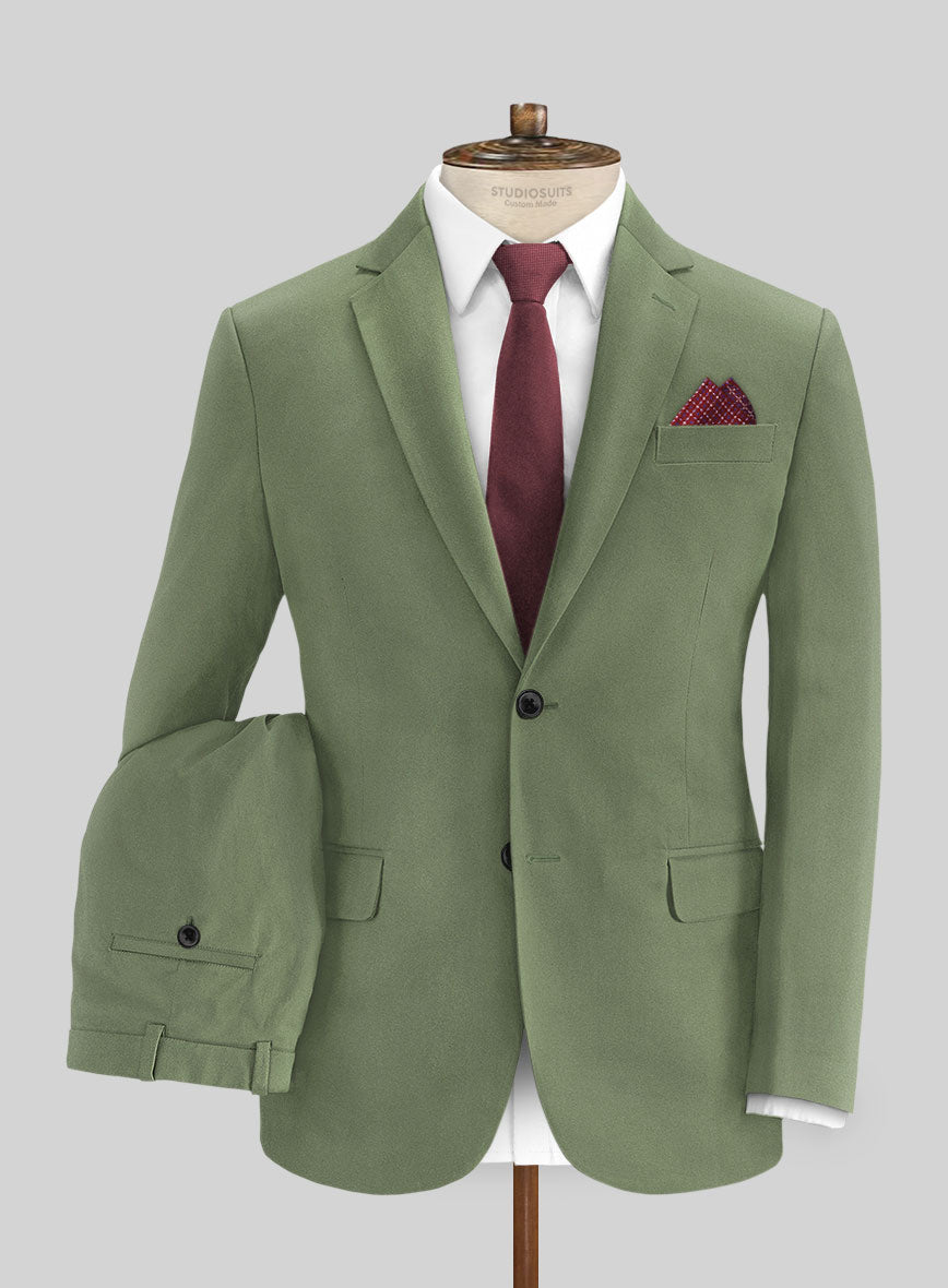 Green Cotton Power Stretch Chino Suit – StudioSuits