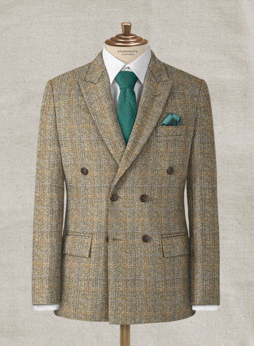 Harris Tweed Ranger Brown Double Breasted Jacket – StudioSuits