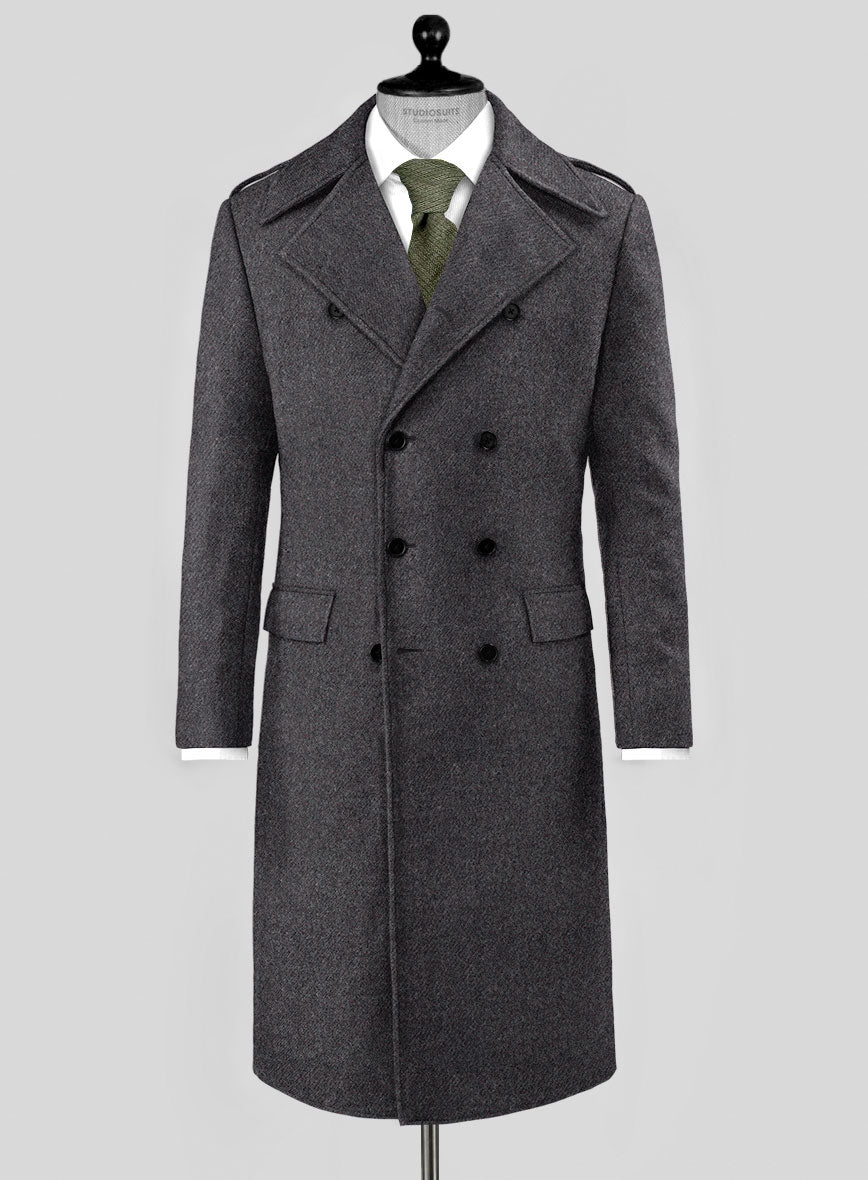 Highlander Charcoal Tweed GQ Overcoat – StudioSuits
