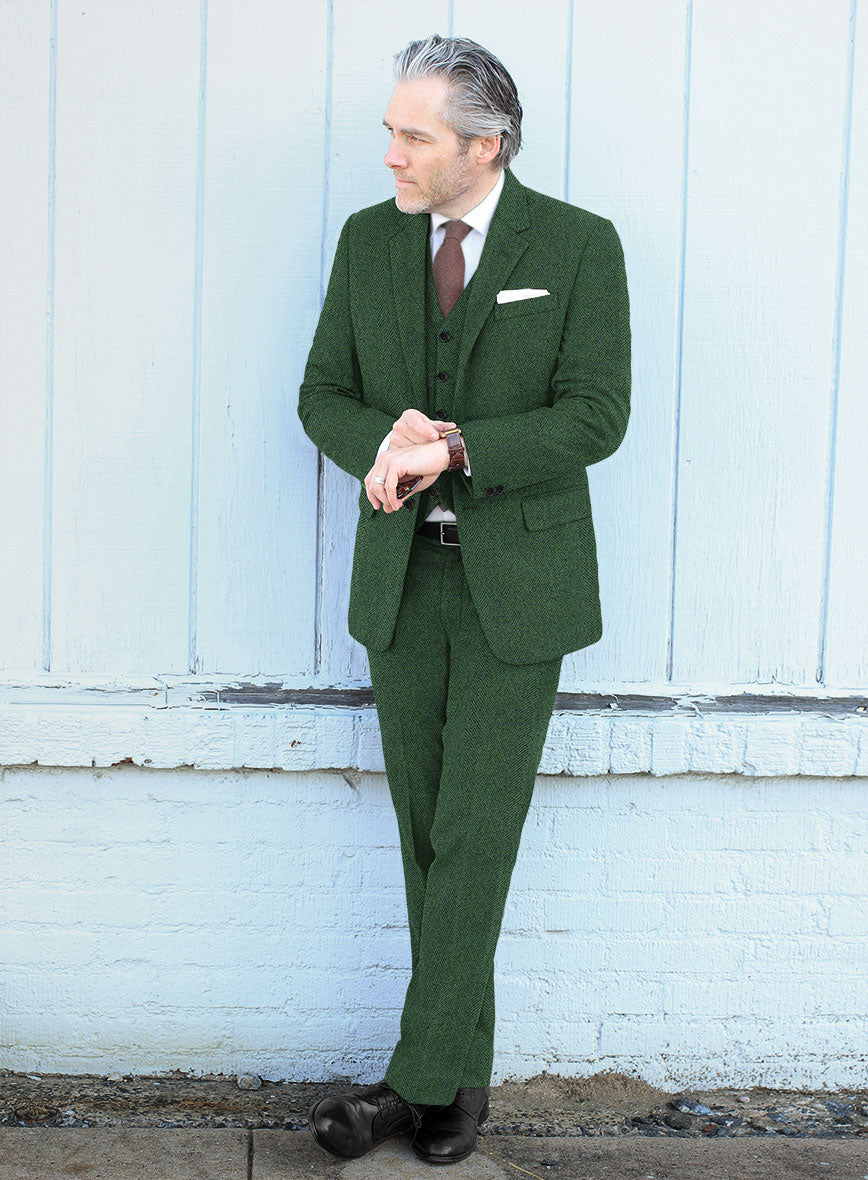 Highlander Heavy Green Herringbone Tweed Suit – StudioSuits