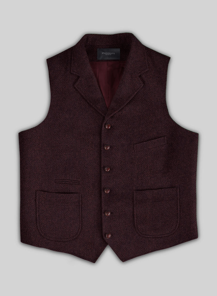 Highlander Heavy Wine Herringbone Tweed Hunting Vest – StudioSuits