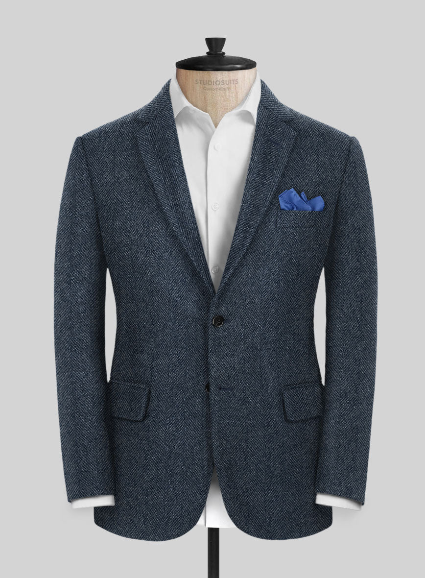 Highlander Heavy Blue Herringbone Tweed Jacket – StudioSuits